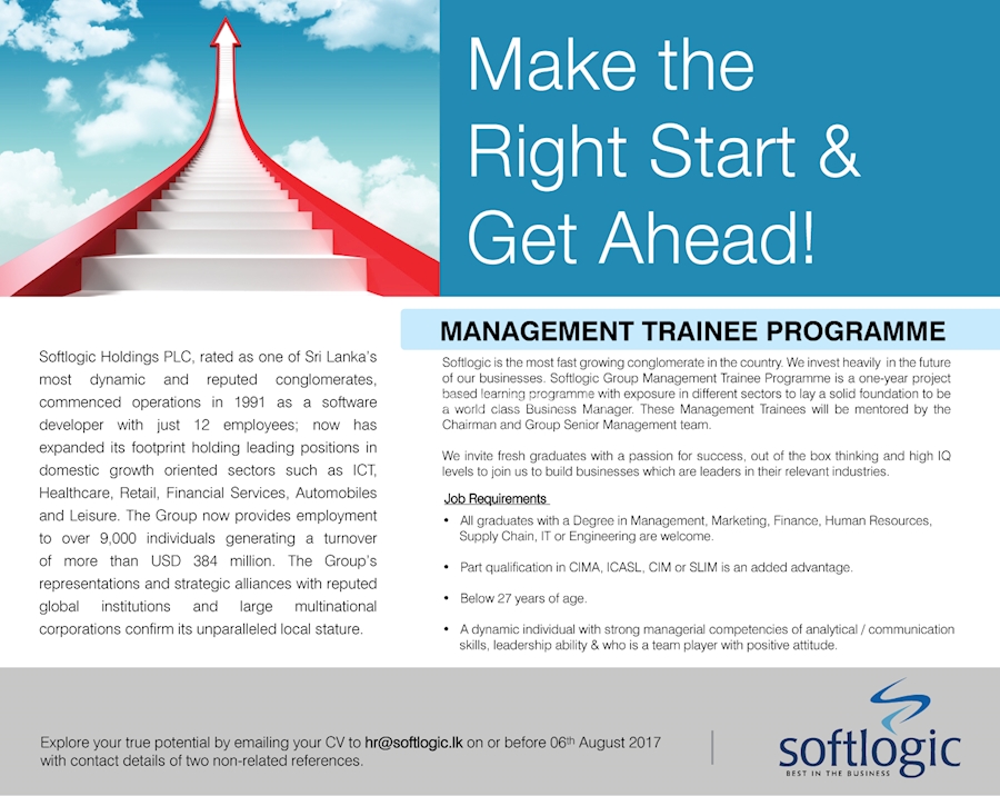 Management Trainee Programme at Softlogic Holdings PLC