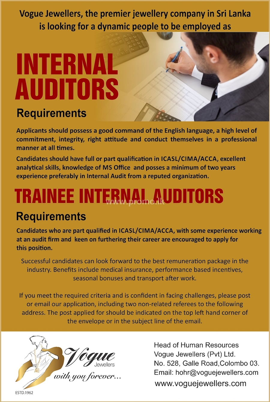 INTERNAL AUDITORS at Vogue Jewellers