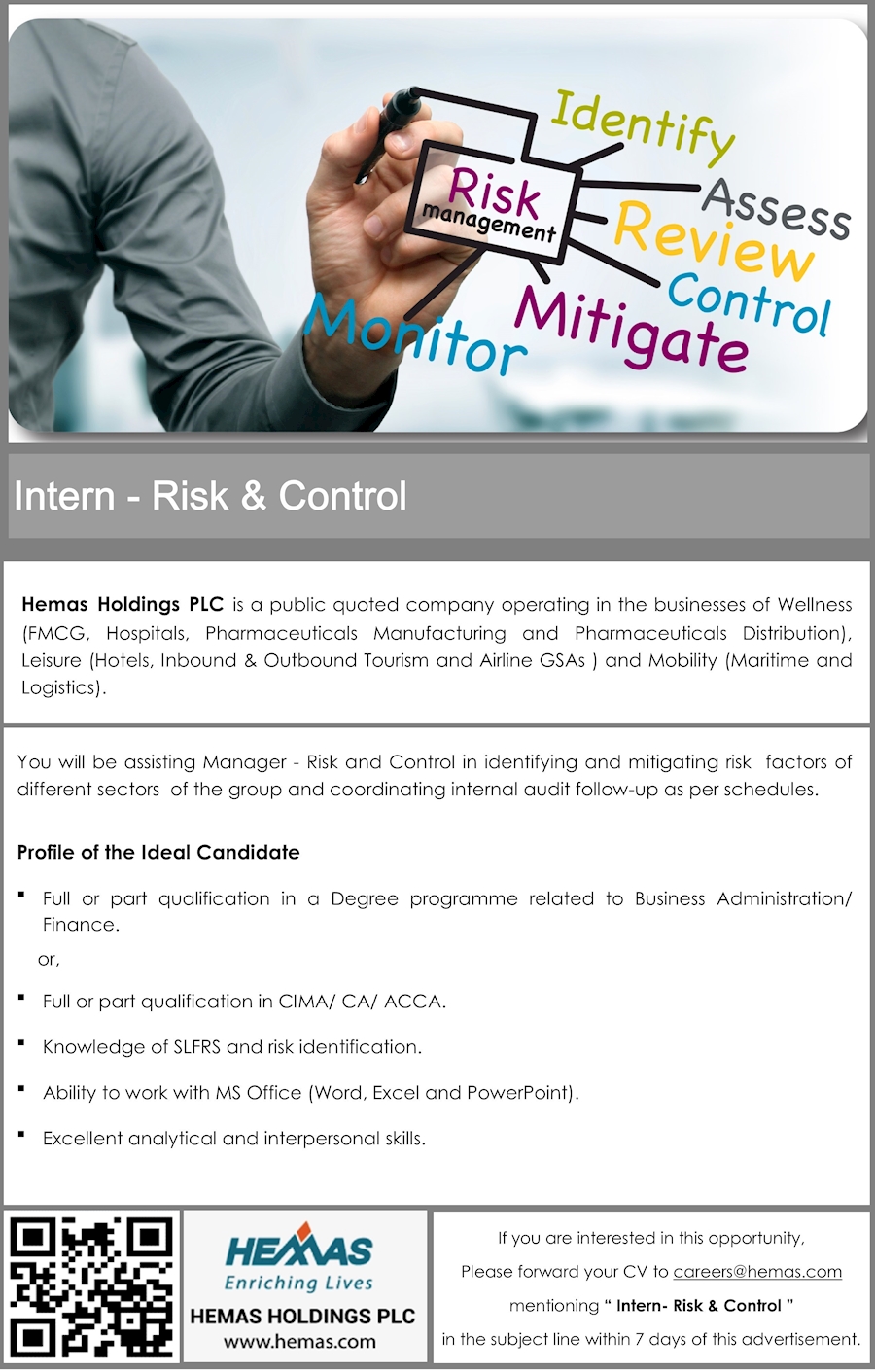 Intern - Risk and Control at Hemas Holdings