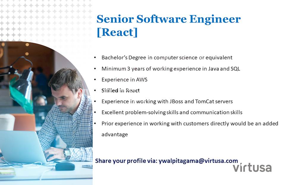 Senior Software Engineer React At Virtusa Sri Lanka