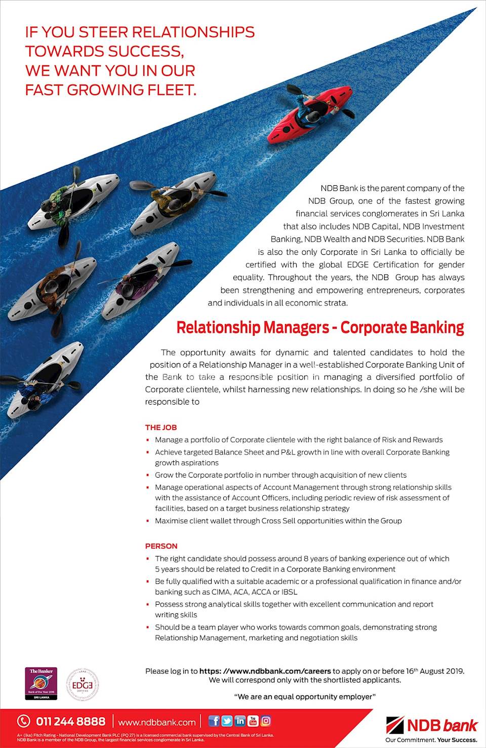 Relationship Managers - Corporate Banking at National Development Bank