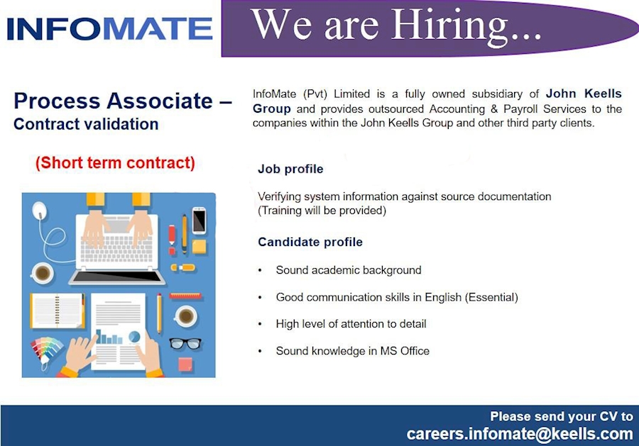 Process Associate - Contract Validation at John Keells Holdings