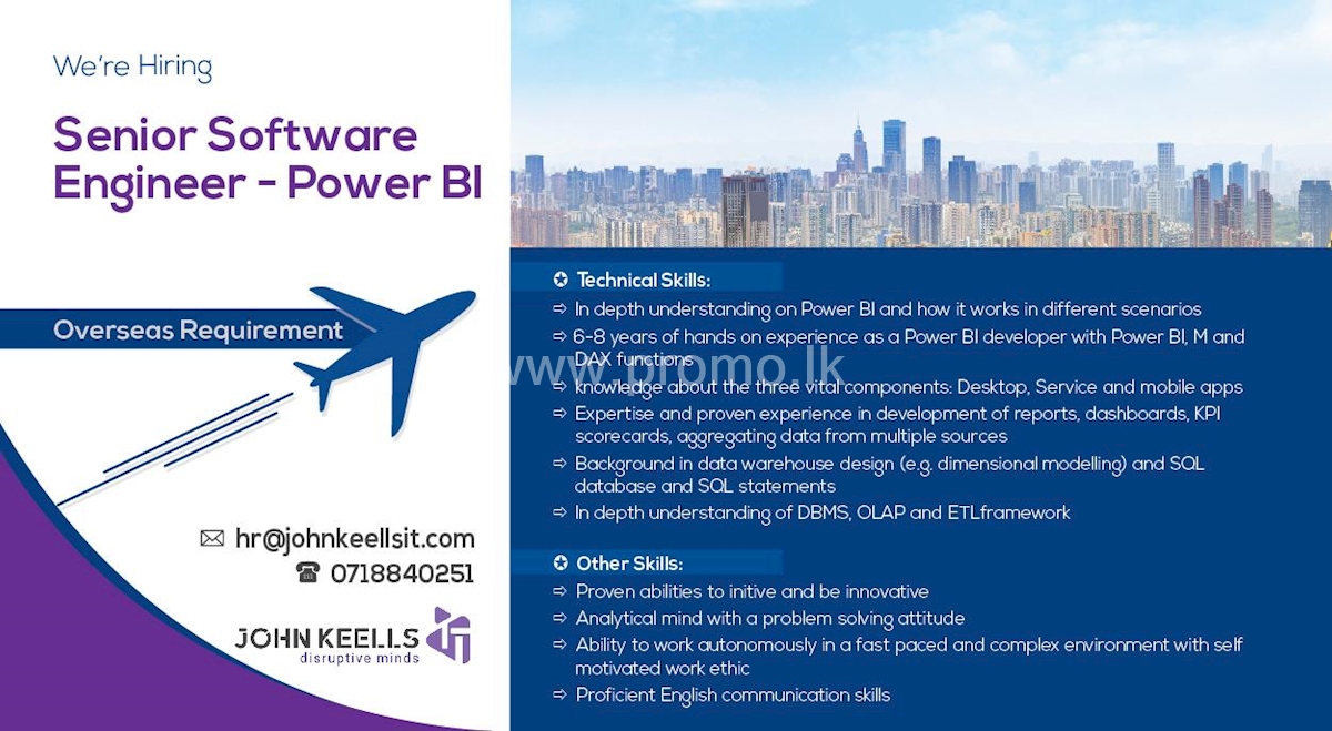 Senior Software Engineer - Power BI at John Keells Computer Services