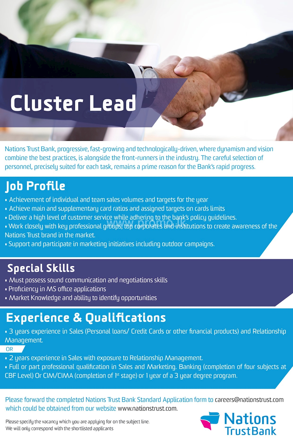 Cluster Lead at Nations Trust Bank