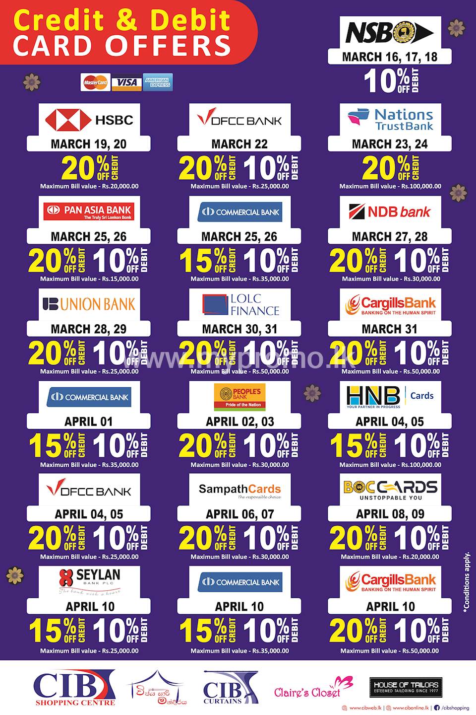 Bank Cards offer at CIB Shopping Centre