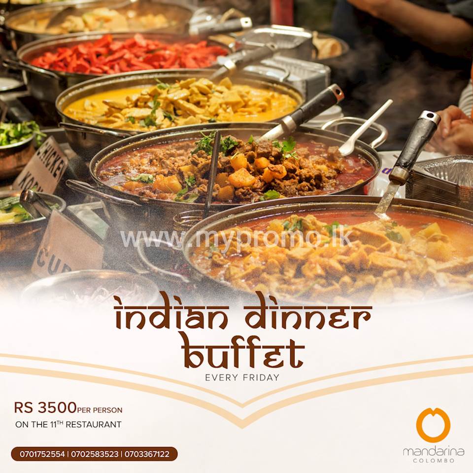 Indian dinner buffet at Mandarina Colombo