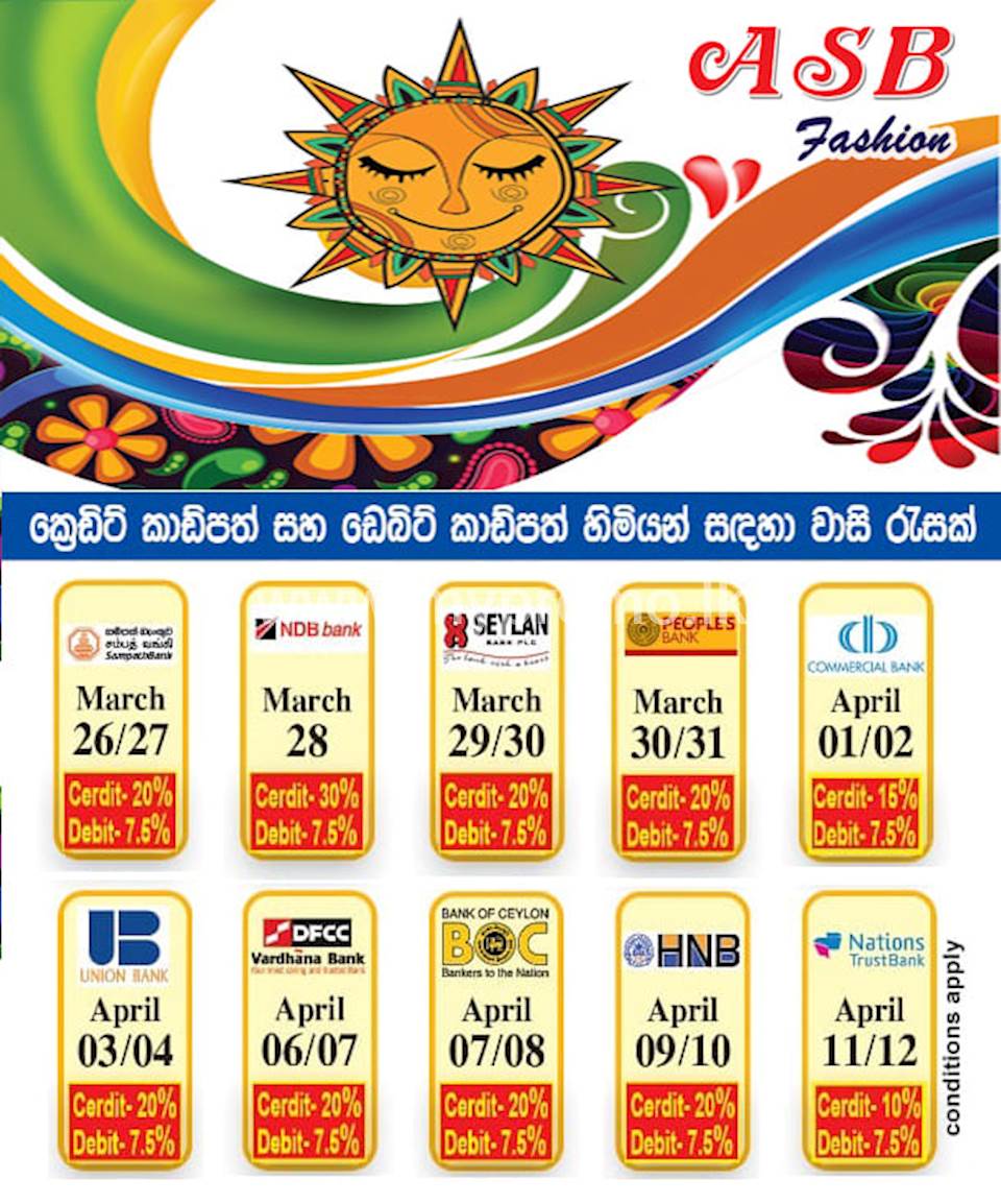 Special discount on Bank Cards at ASB Fashion