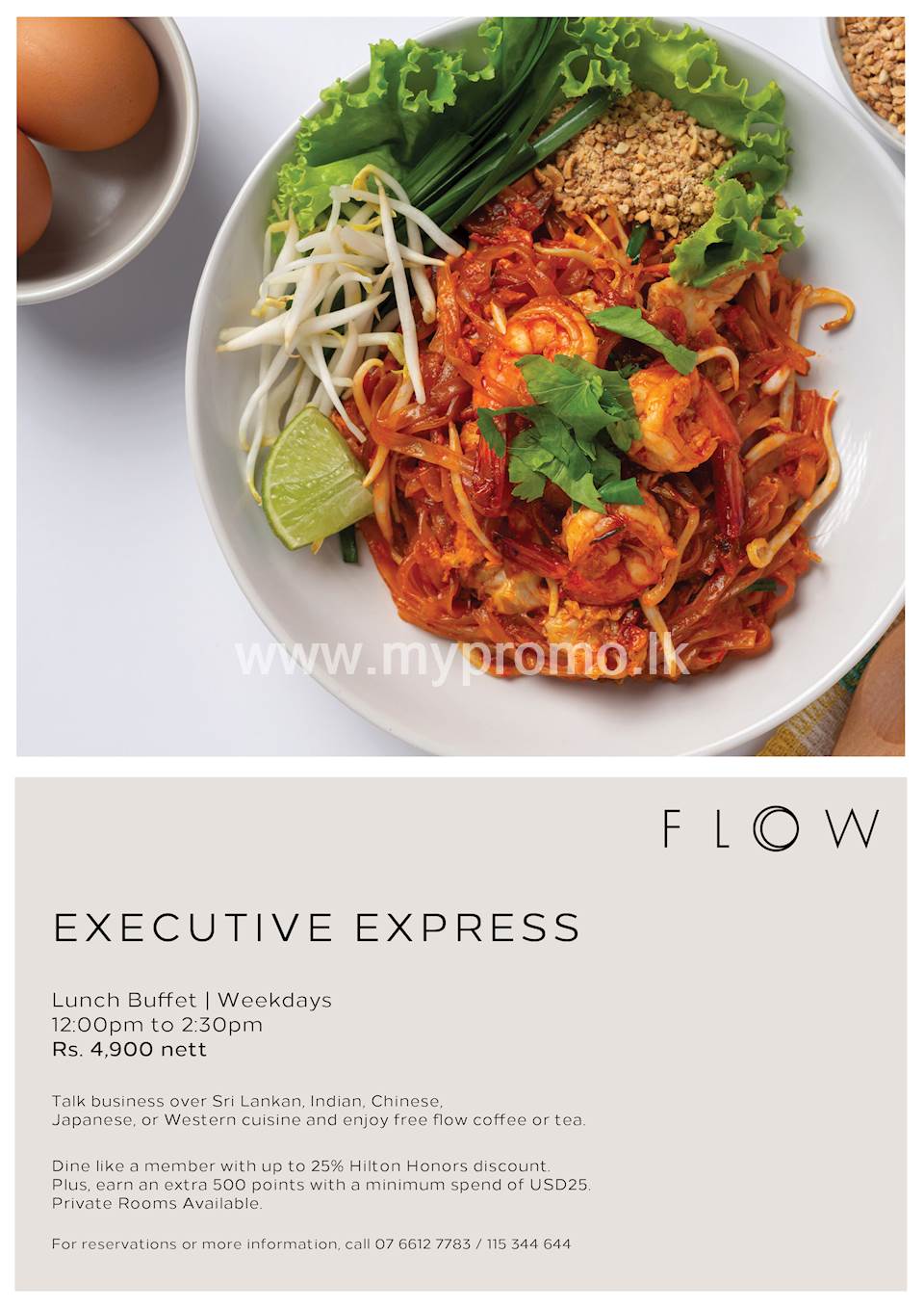 Executive Lunch Buffet at Hilton Colombo Residences FLOW