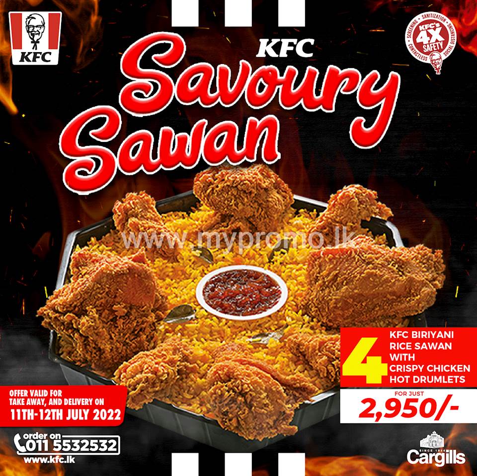 KFC Biriyani Rice Sawan with 4 pc H&C Chicken,4 Drumlets.