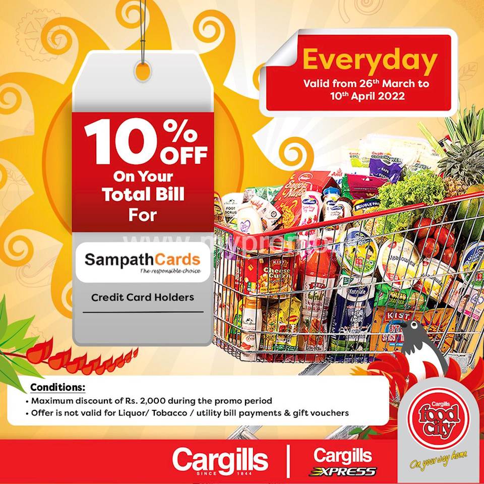 10% OFF on Total Bill when you pay using your Sampath Bank Credit Card ...