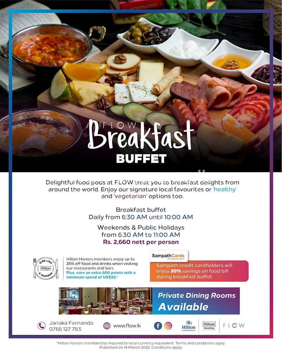 Hilton Colombo Residences Flows Daily Breakfast Buffet