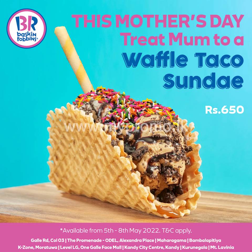 This mother’s day, treat your mom to our special Waffle Taco Sundae at ...