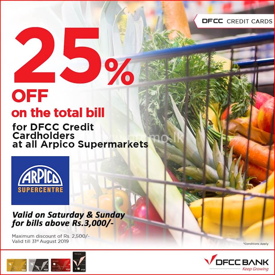 Enjoy 25% Off on the total bill when you shop with your DFCC Credit ...