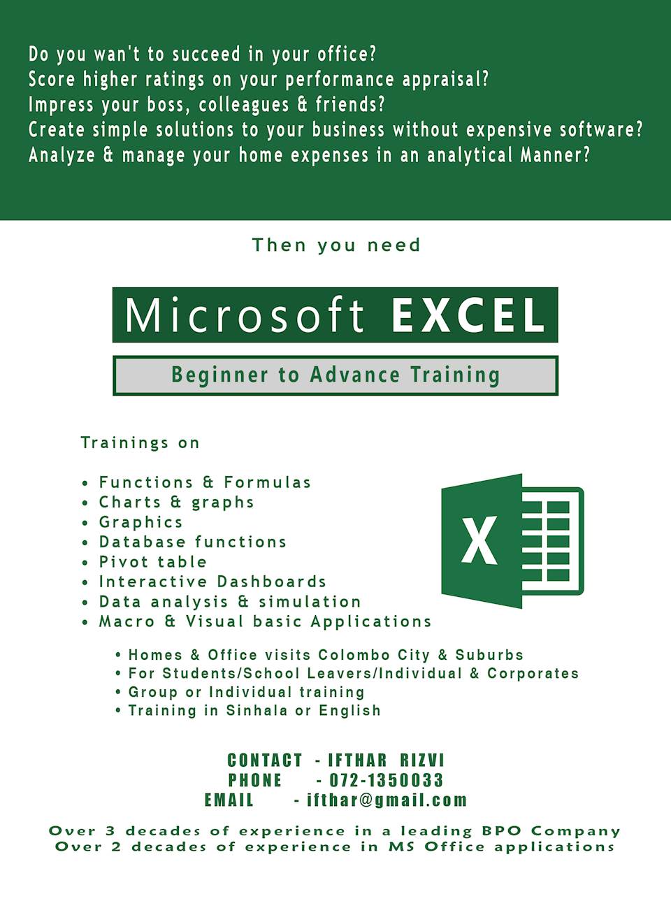 Microsoft Excel Training