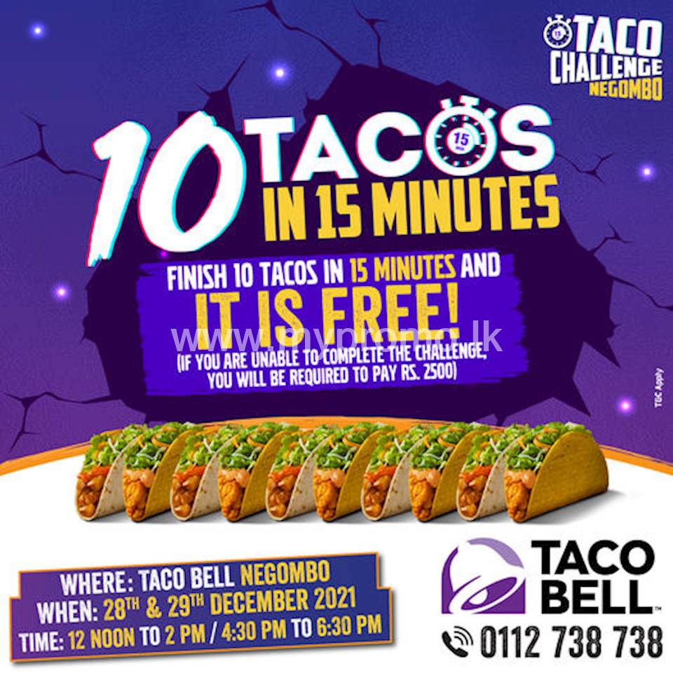 10 Tacos in 15 Minutes Challenge at Taco Bell Sri Lanka