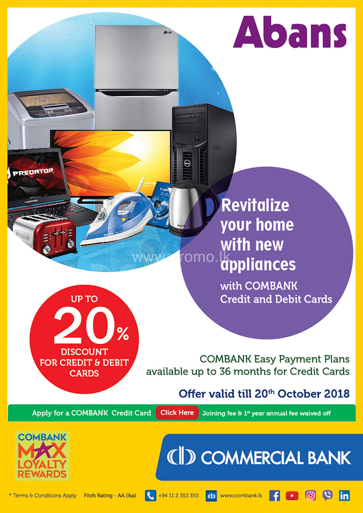 Revitalize your home with new appliances with Combank Cards
