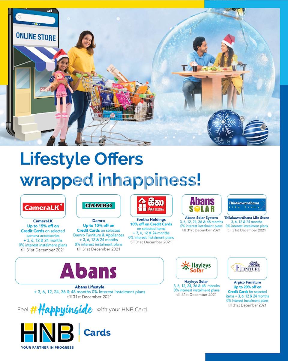 Amazing lifestyle offers with your HNB Cards!