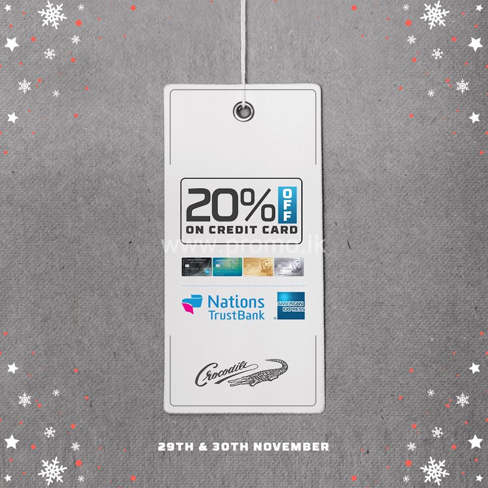 Enjoy 20% Off on NTB Amex Cards at the Crocodile Flagship Store.