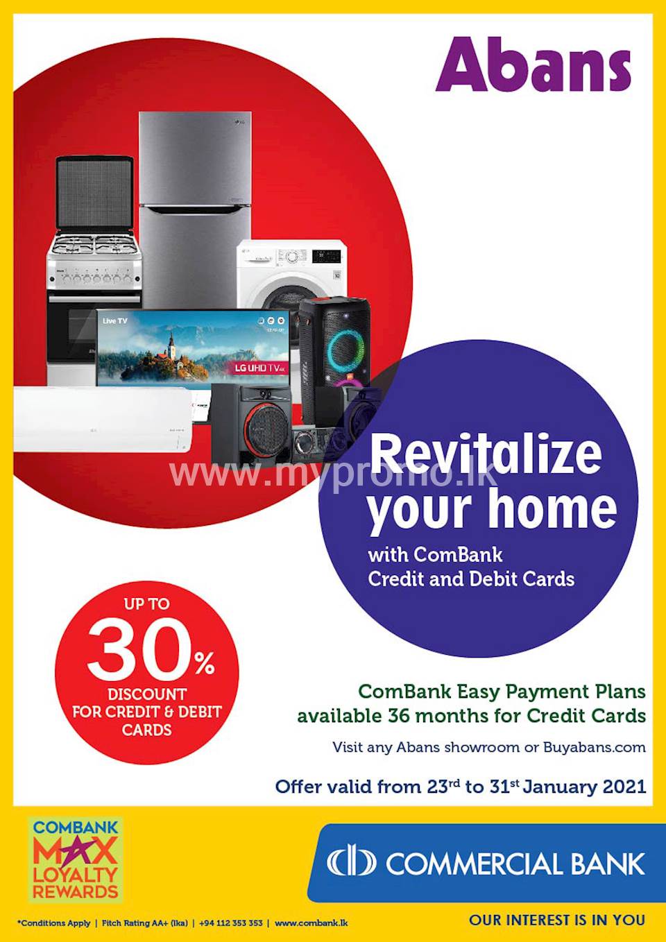 Enjoy up to 30% Discount for ComBank Credit and Debit Cards at Abans