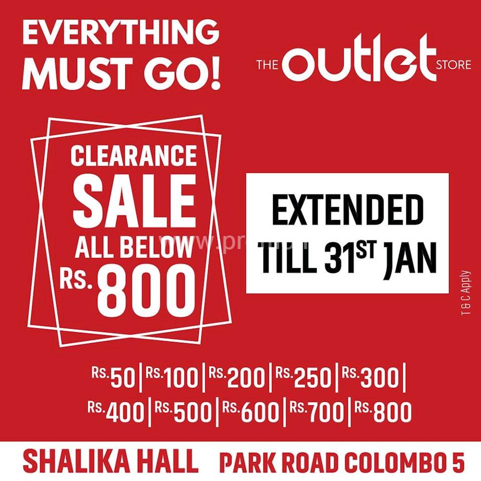 Clearance sale at The Outlet Store