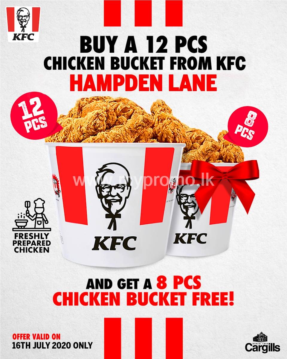 Buy a 12 pcs chicken bucket and get a 8 pcs chicken bucket free at ...