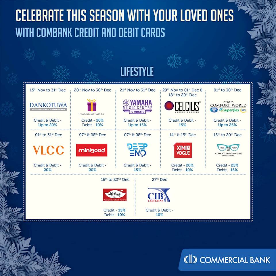 Celebrate this season with you loved ones with Combank Credit and Debit ...