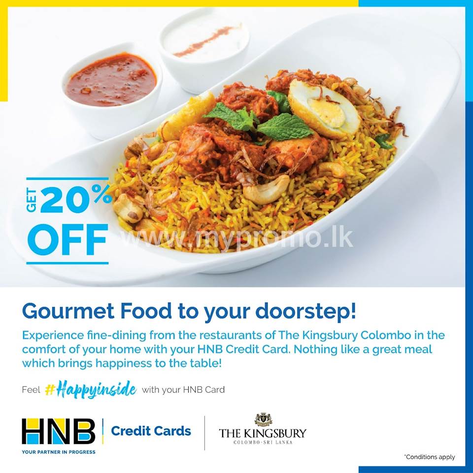 Get up to 20% off on delivery menu using your HNB Credit Card at The ...