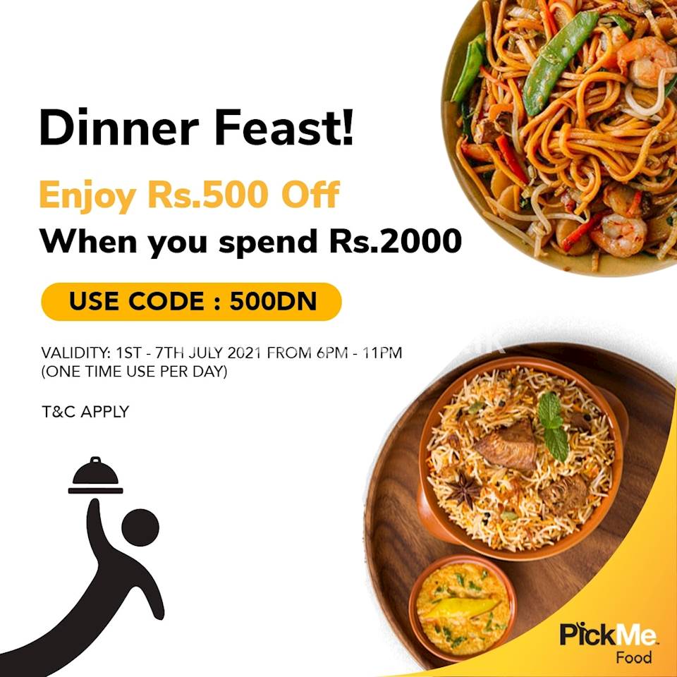 Exclusive PickMe Food Offer | 500/- off when you spend 2000/- at ...