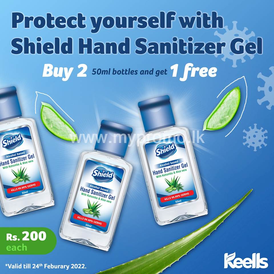 Buy two 50ml bottles of Shield Hand Sanitizer Gel and get 1 bottle ...
