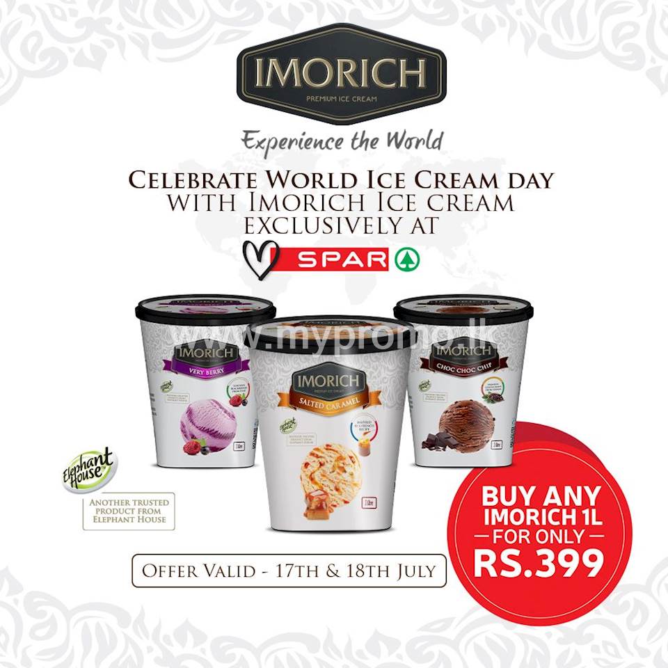 Buy 1 L Imorich ice cream for only 399 rupees at SPAR