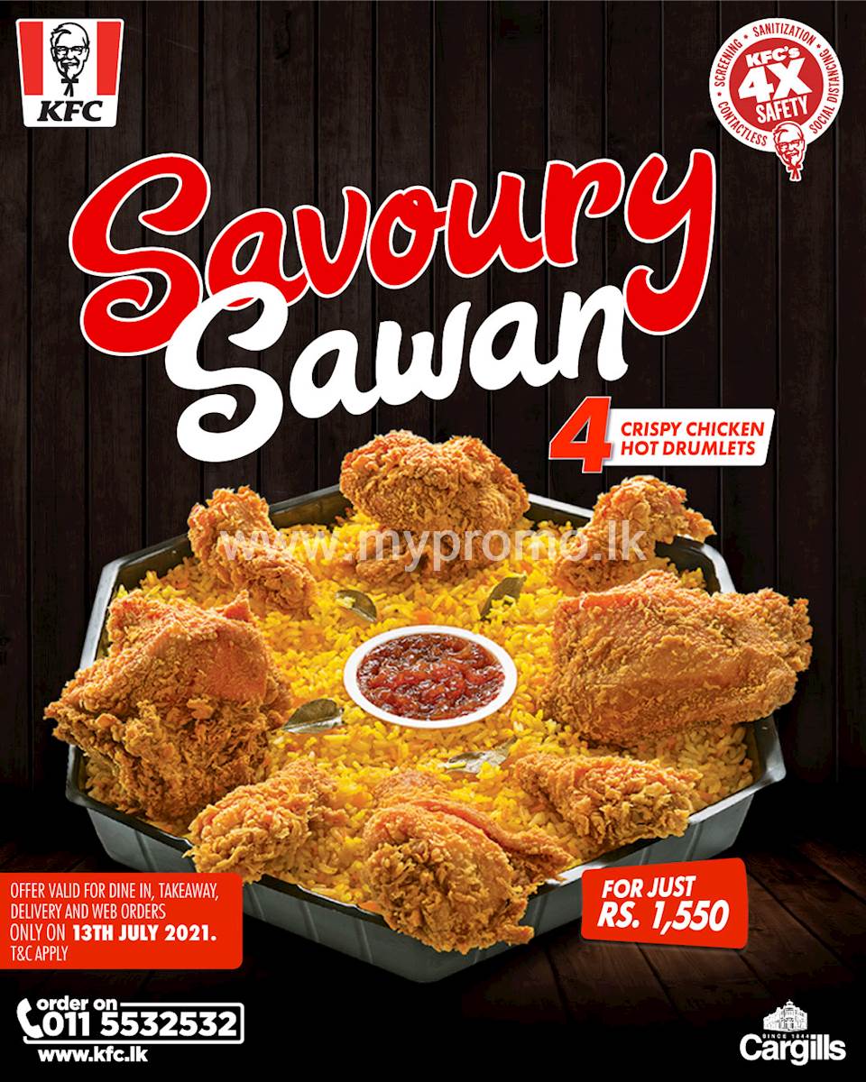 Enjoy a Savoury Sawan for just Rs. 1,550 today at KFC Sri Lanka