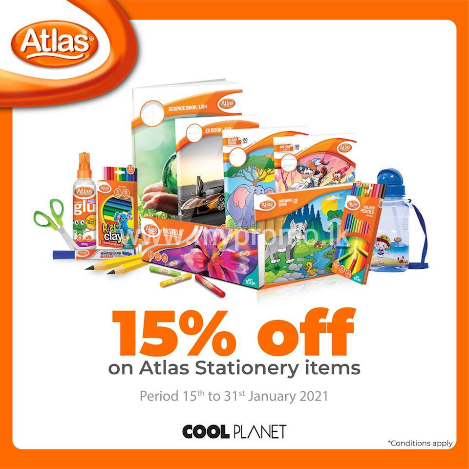 Enjoy 15% Off on Atlas Stationery Items at Cool Planet