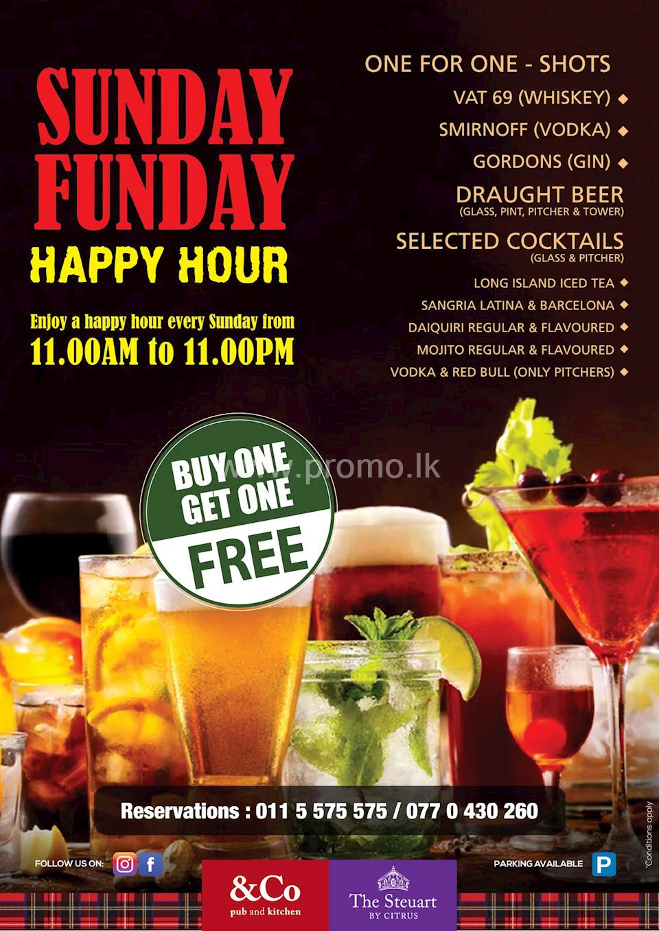Sunday Offer - Buy One Get One Free at The Steuart by Citrus - &Co Pub ...