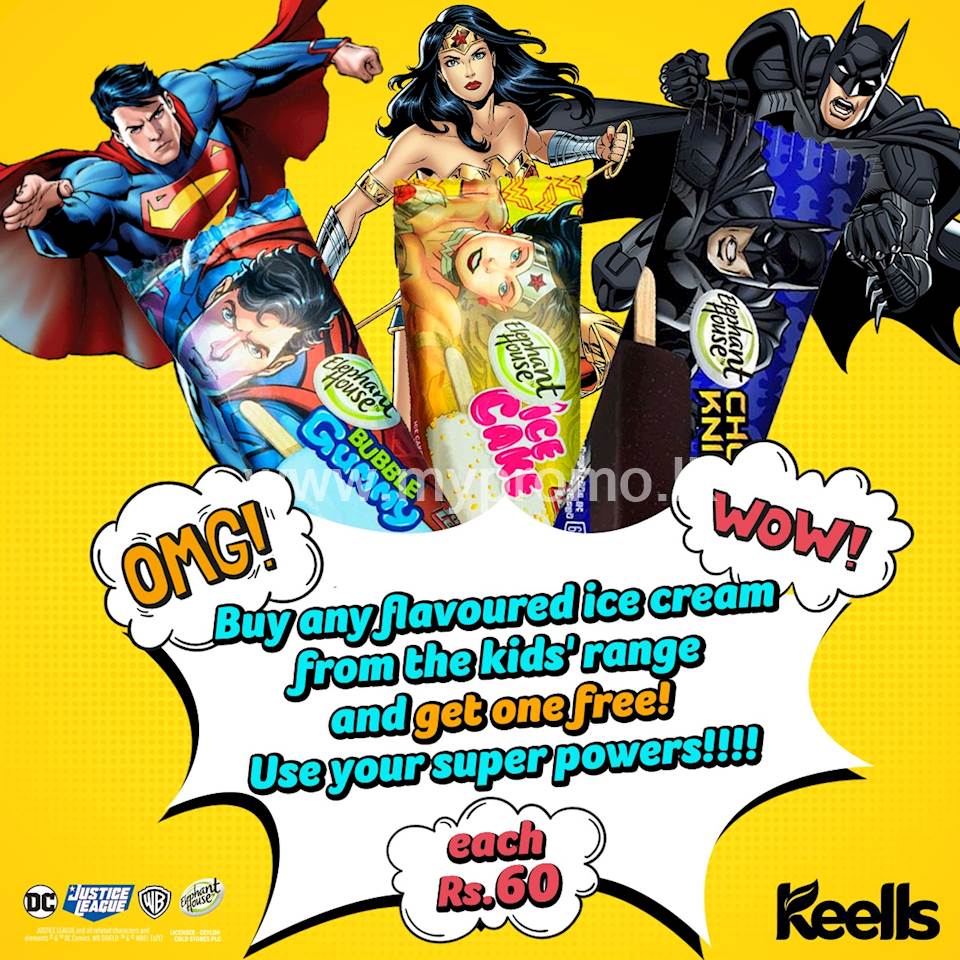 Buy any flavoured ice-cream from the kids' range and get one free at Keells
