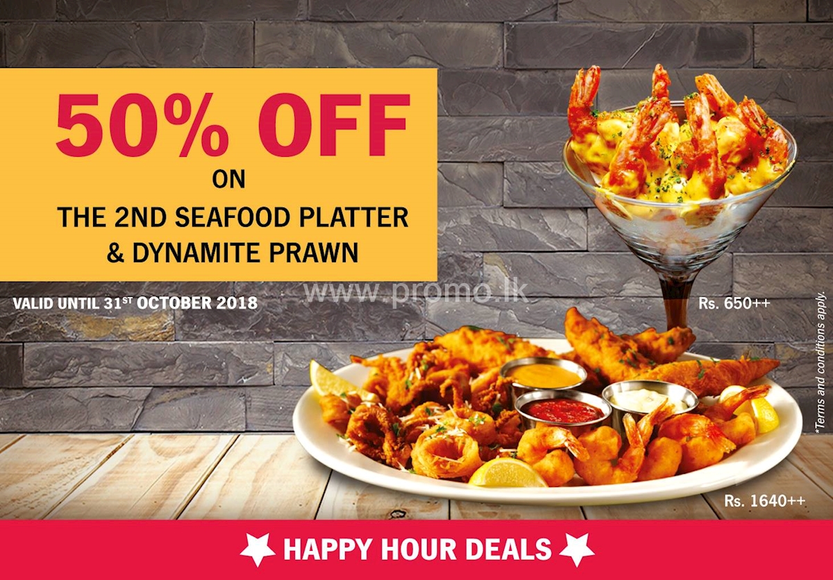 50% Off on The 2nd Seafood Platter and Dynamic Prawn at TGI Fridays