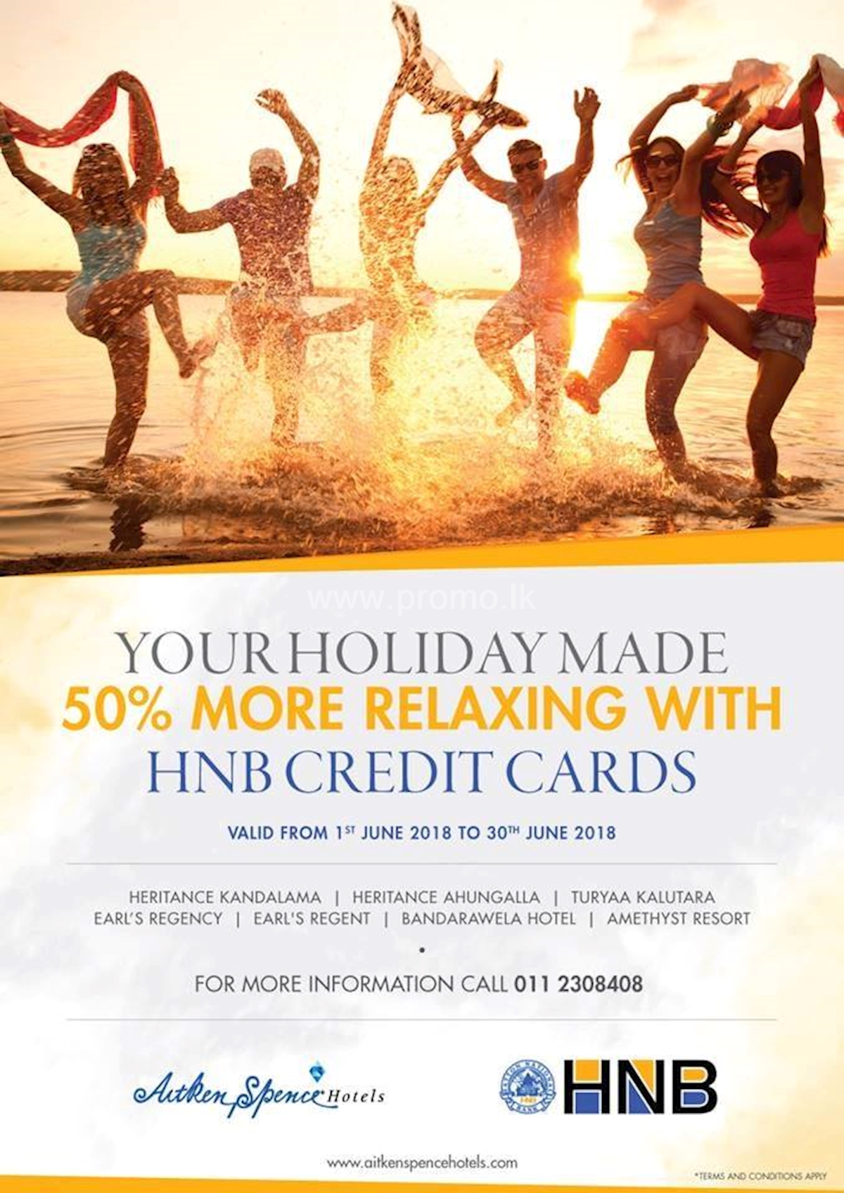 Your Holiday made 50% more relaxing with HNB Cards at Aitken Spence Hotels