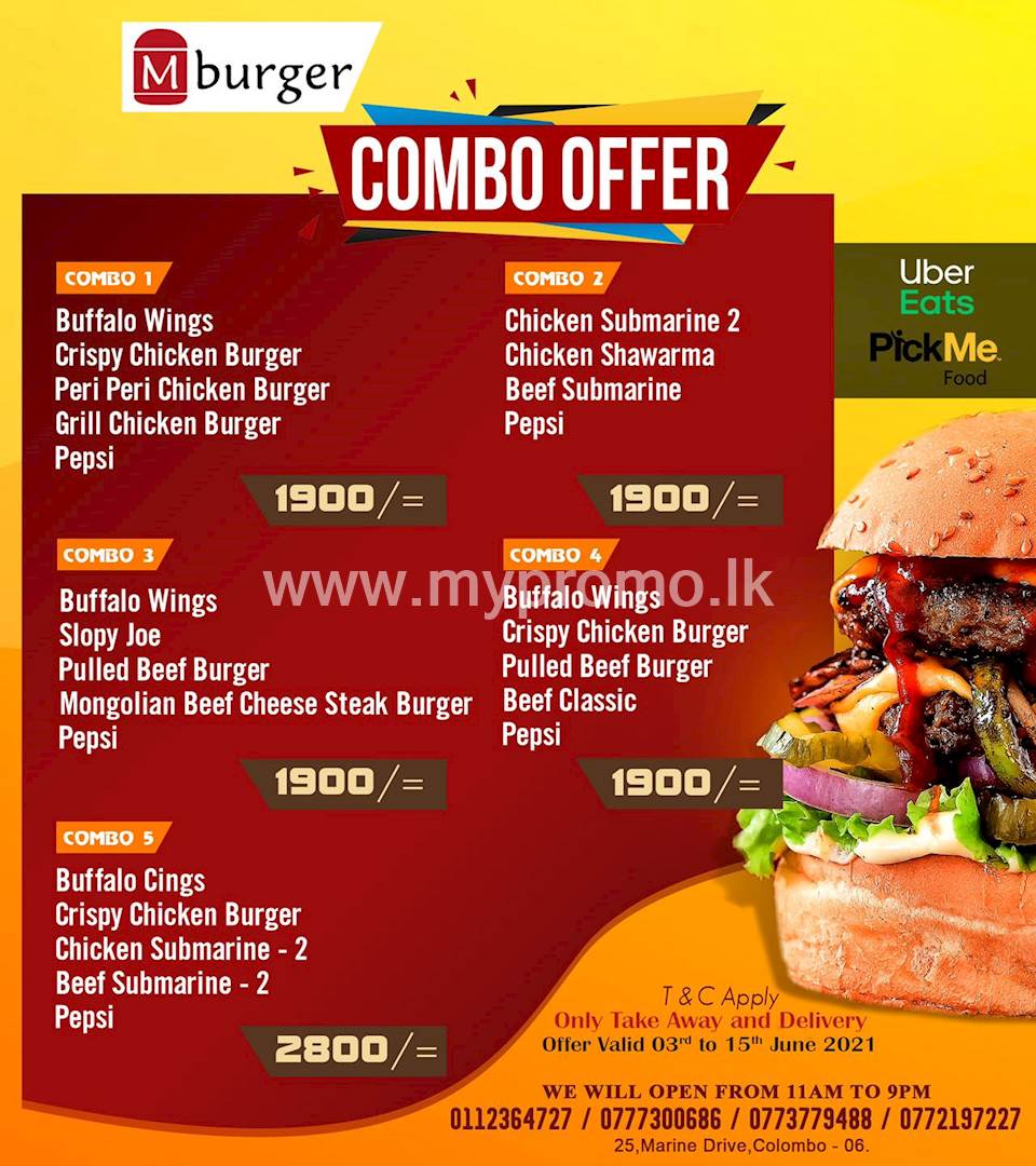 Introducing Marine burger's special combo this season