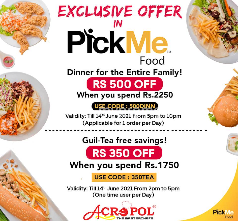 Exclusive PickMe Food Offers at Acropol Restaurant