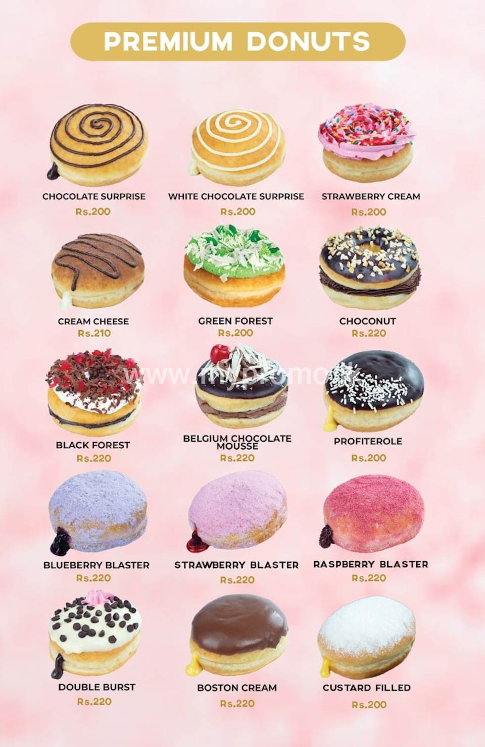 Premium Donuts Menu at Gonuts with Donuts